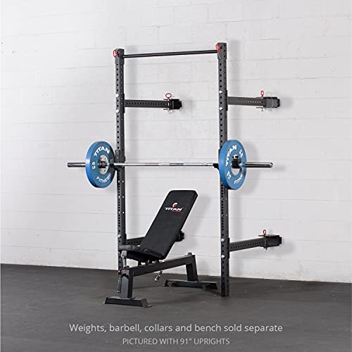 Titan Fitness T-3 Series 82-inch Wall Mounted Folding Power Rack, Space Savings Rack, Folds up to 5†from the Wall