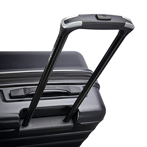 Samsonite Omni 2 Hardside Expandable Luggage with Spinner Wheels, Checked-Medium 24-Inch, Midnight Black