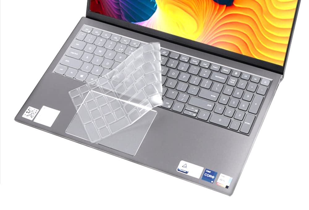 Silicone Keyboard Skin Compatible for 2021 Dell Inspiron 16 Plus 7610, Dell Inspiron 15 5510 5515 5518 3510 3511, Dell Latitude 3520 15.6 inch Laptop (Not Compatible Dell Gaming G15-5510/5515) (Black)