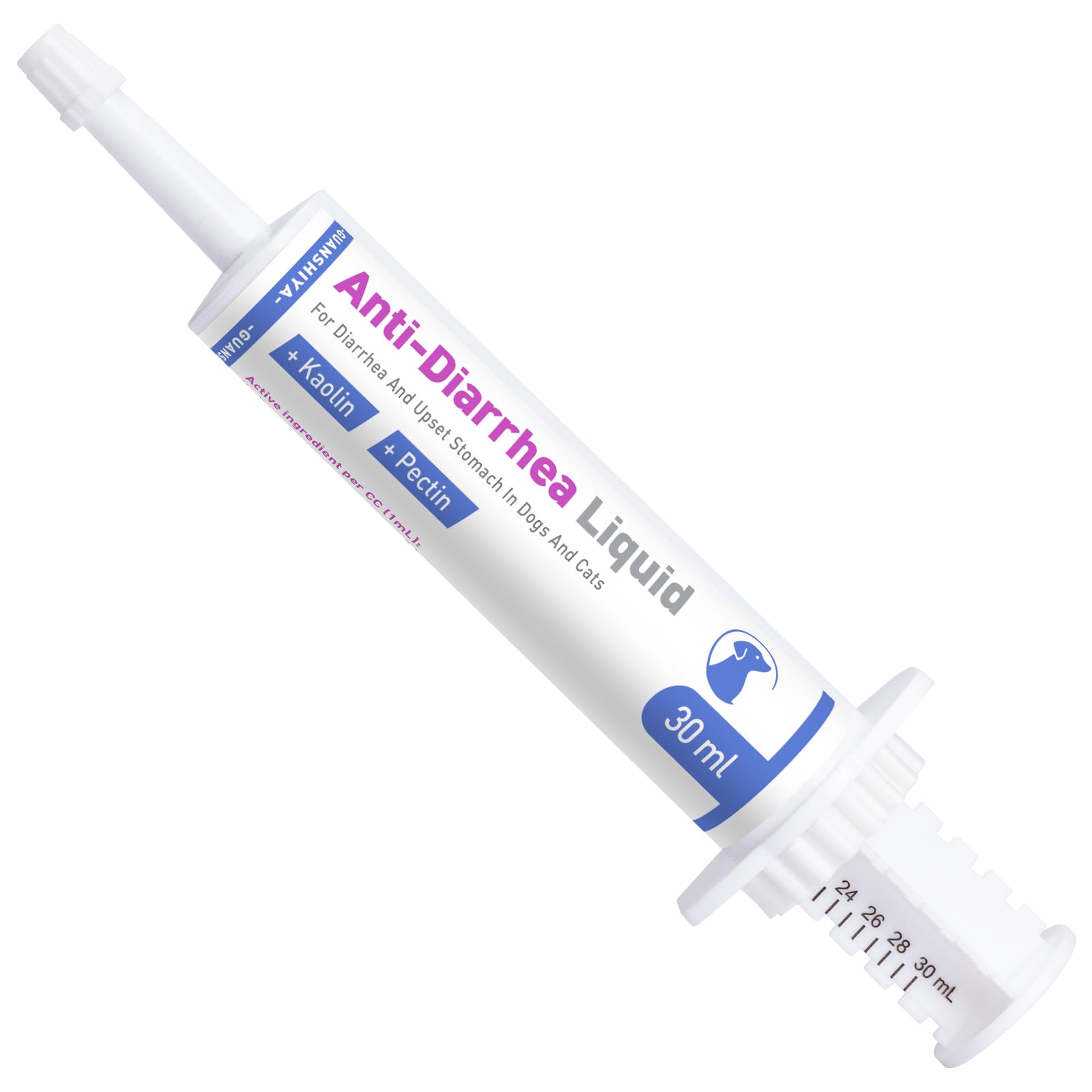 Oral Anti-Diarrhea Liquid for Dogs & Cats - with Pectin and Kaolin - Helps Reduce Diarrhea & Loose Stool, Balances Gut pH - 30 cc