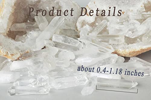 DUQGUHO Clear Quartz Crystals Points Bulk Healing Crystal Stones Irregular Shape Raw Quartz Points Crystal Wand for Jewelry Making Polishing Cabbing Reiki Energy Balance 0.4-1.18" 0.22 lb