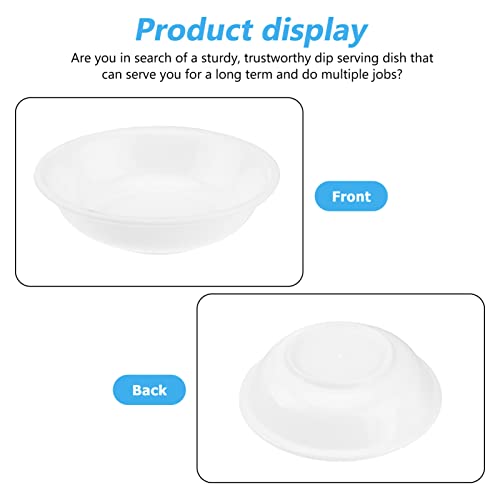 Tofficu 10pcs Sauce Dishes Round Seasoning Dishes Plastic Sushi Dipping Bowl Saucers Bowl Mini Appetizer Plates(2.8×2.8×0.9in)