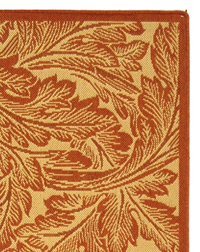 SAFAVIEH Courtyard Collection Accent Rug - 4' x 5'7", Natural & Terra, Non-Shedding & Easy Care, Indoor/Outdoor & Washable-Ideal for Patio, Backyard, Mudroom (CY2996-3201)