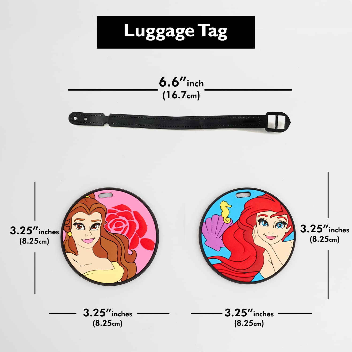 Disney Beauty & The Beast Luggage Tags 4-Piece Set - Mrs. Potts and Chip PVC Travel Tags - Disney Luggage Tag