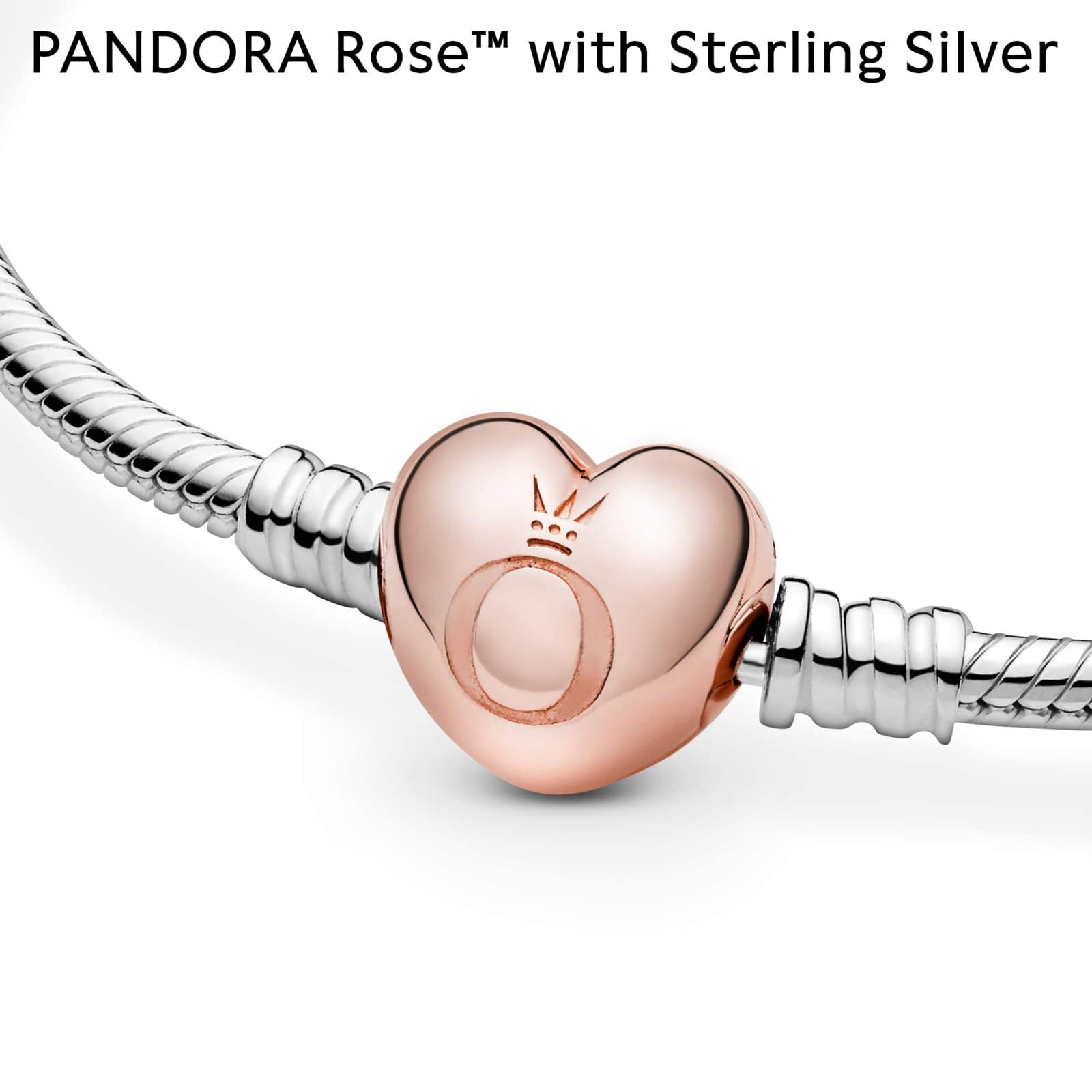 Heart Clasp Snake Chain Pandoras Bracelet Silver for Women