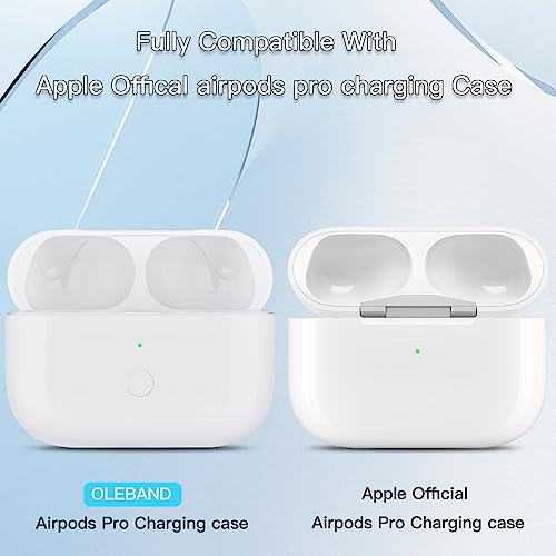 OLEBAND Replacement Charging Case Comppatible for Airpods Pro & Pro 2 Case,Easy to Pair Air pods Pro Earbuds with Pairing Button,Support Both Wired and Wireless Charging,for iPods Pro Charging case