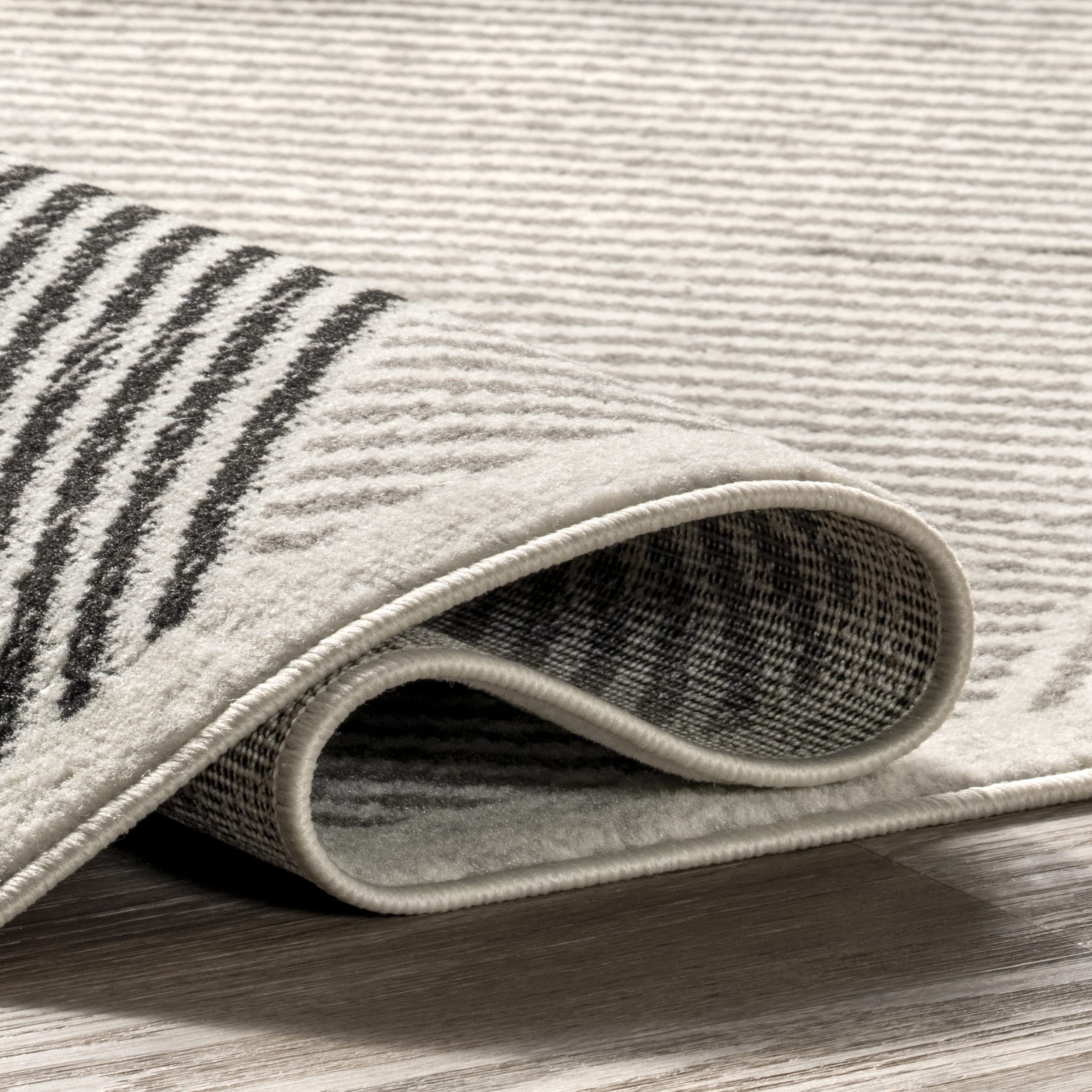 nuLOOM 12' x 15' Indoor Performance Area Rug, Stain-Resistnat, Pet and Kid Friendly, Durable, High-Traffic, Charline Grey/Ivory
