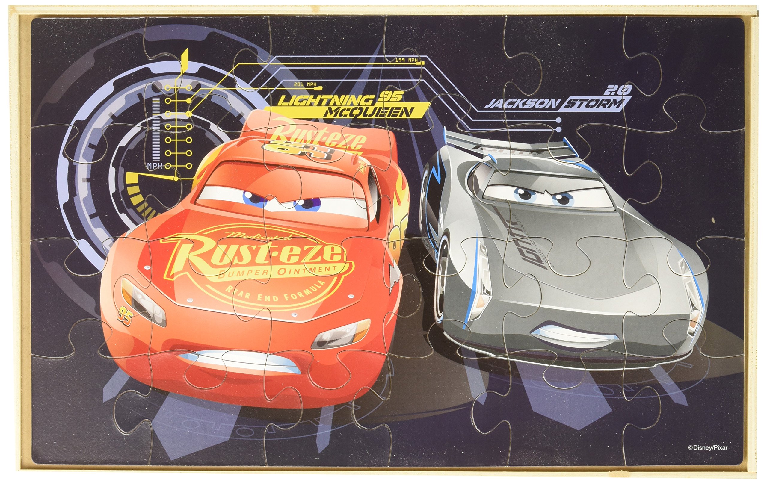 Disney Cars 3 7 Wood Puzzles in Wooden Storage Box (styles will vary)