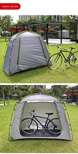 ZMPT Bicycle Rainproof Tent Heavy Storage Tent Waterproof Mountain Bike Tent Dustproof Portable Foldable Outdoor Tool Storage Shed Silver Gray and Green