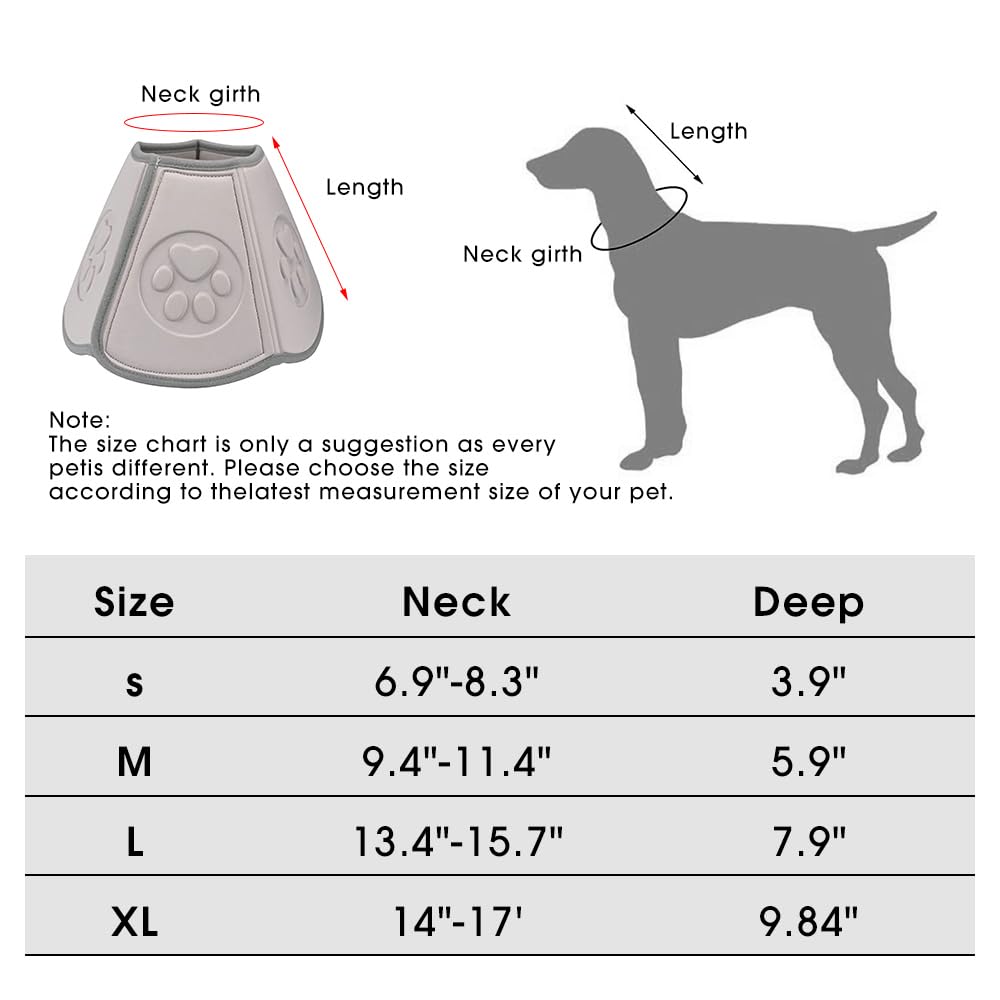 Noble Hydric Pet Cone for Small Dogs and Cats,Cat Cone Collar Soft to Stop Licking Extra Soft Dog Cone Alternative After Surgery for Large Medium Small Dogs-Adjustable 13.4"-15.7" Recovery Cone(L)