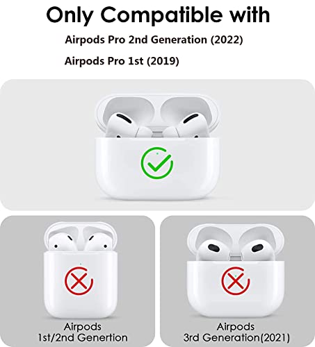OTOPO Compatible AirPods Pro 2nd/1st Generation Case Lock Leopard Women, Double Secure Lock Clip Hard Shockproof Shell Protective iPods Pro 2 Cover Girl with Keychain for Apple AirPod Pro 2nd Gen Case