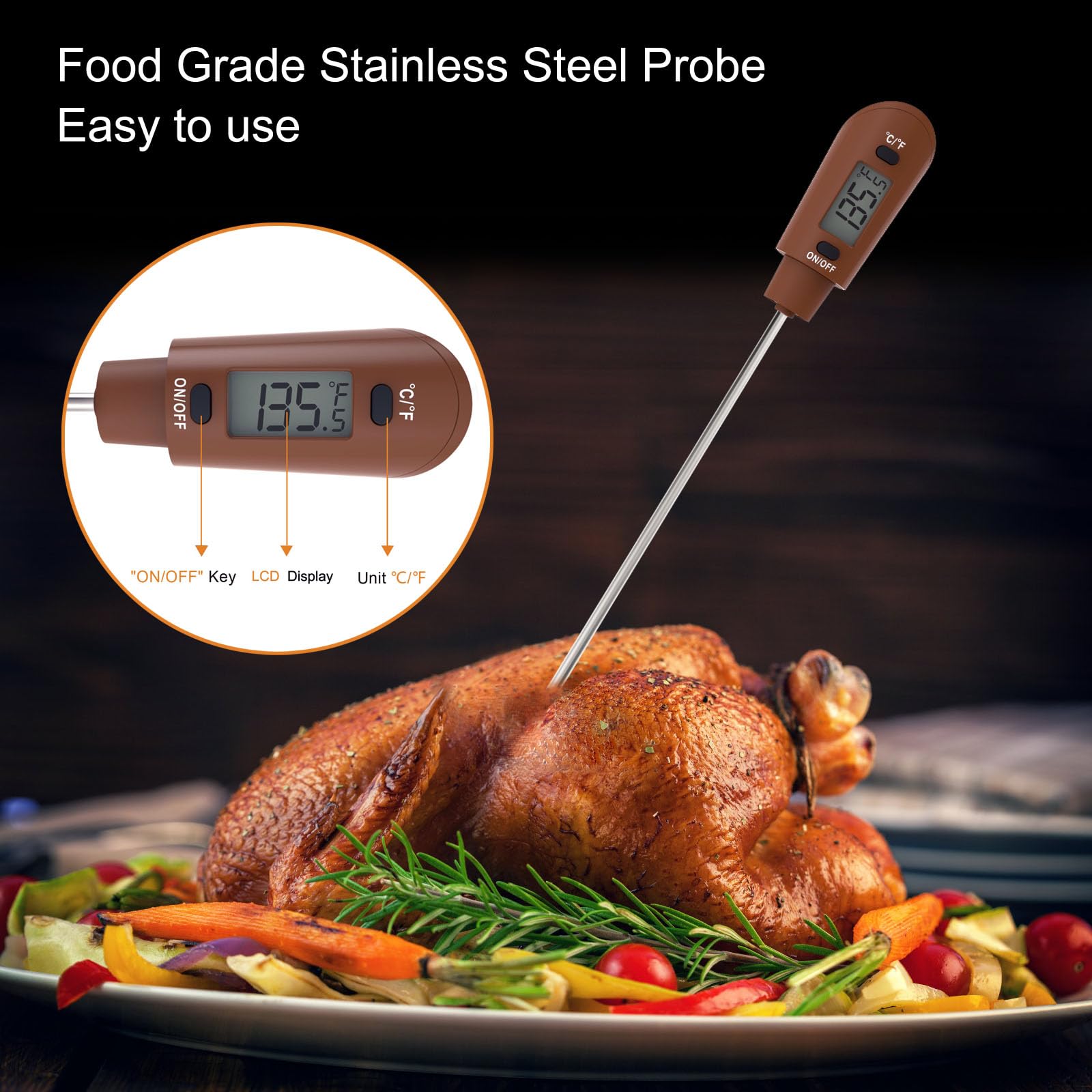 Efeng Candy Spatula with Thermometer Built in and Pot Clip β Fast Instant Read Digital Candy Thermometer,Spatula Thermometer for Candy Making,Chocolate,jams,syrups with BPA Free Silicon Spatula