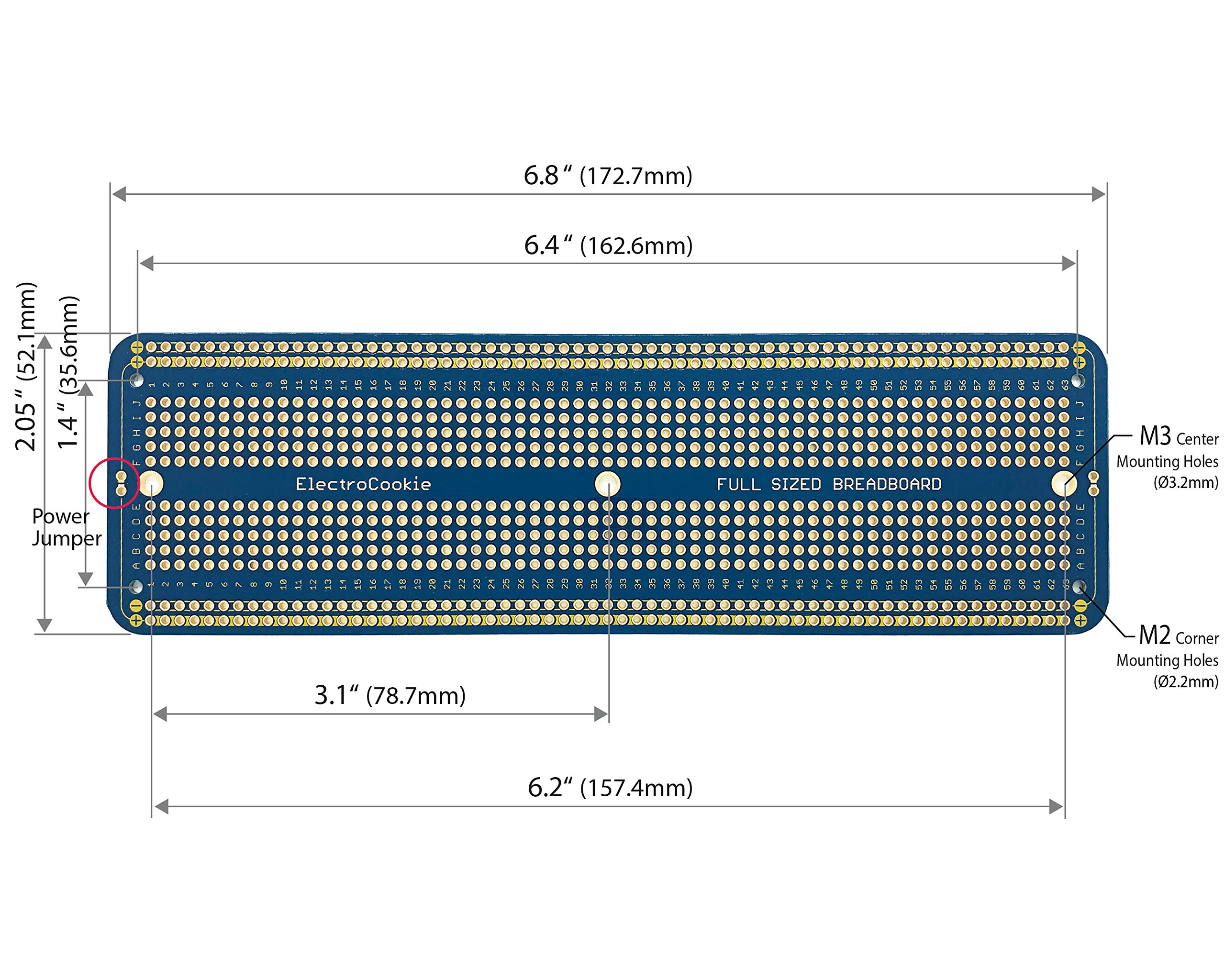 ElectroCookie Large PCB Prototype Board Kit Solderable Breadboards for Electronics Projects Compatible for DIY Arduino Soldering Projects, Gold-Plated (6 Multi-Pack, Blue)
