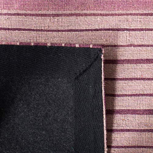 SAFAVIEH Marbella Collection Area Rug - 5' x 8', Lilac, Handmade Flat Weave Stripe Wool, Ideal for High Traffic Areas in Living Room, Bedroom (MRB281A)
