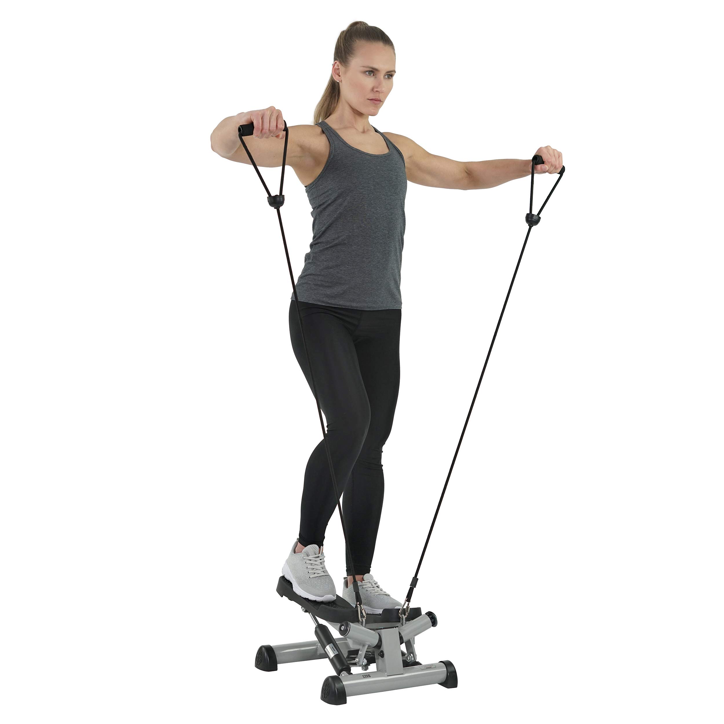 Efitment Mini Stepper Steppers for Exercise at Home Stair Step Cardio Thigh Master Workout Equipment Fitness Pedal Exerciser Non-slip Pedals with Resistance Bands LCD Digital Monitor Climber - S023