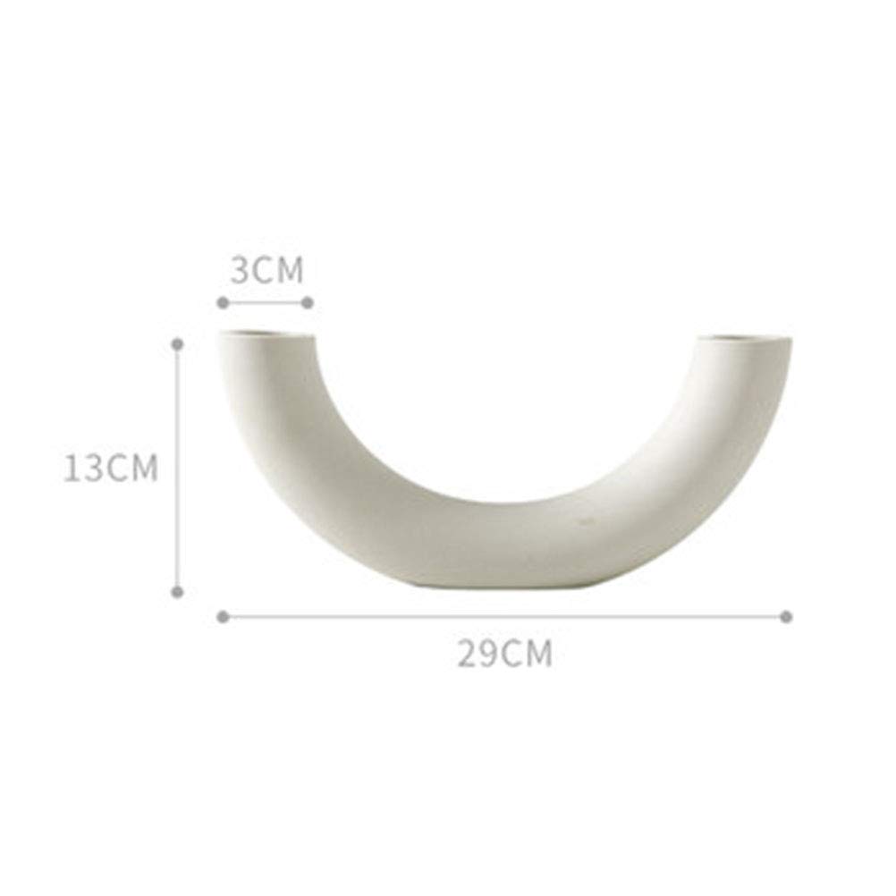 Elegant Decorative Vase Modern Geometric Decorative Vase for Living Room Bedroom Kitchen Table Home Office Center Decor Wedding Party White (M. (LY-10))