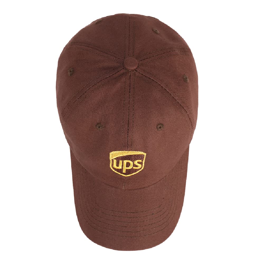 Fashion Autumn Winter UPS United Parcel Service Embroidered Brown Hat Adjustable Cashmere Cotton Hat (Brown)