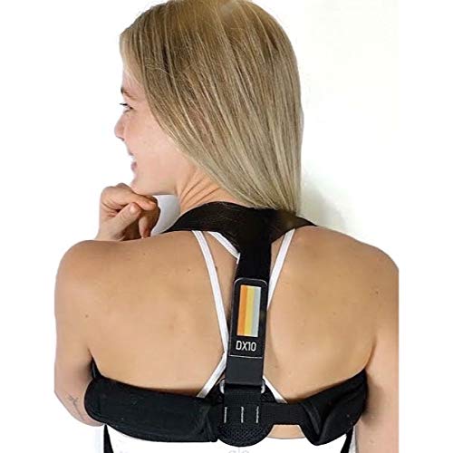 DX10 Posture corrector for men and women - Back Brace - Easy open front buckle - wider Middle Adjustable strap Mid, Upper Spine Support- Shoulder - Clavicle - Back Pain Relief -Universal design fit
