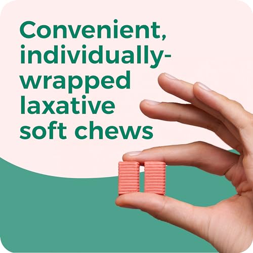 Dulcolax Soft Chews Saline Laxative Gentle Constipation Relief, Magnesium Hydroxide 1200mg, 60 Count, Black Cherry Flavor