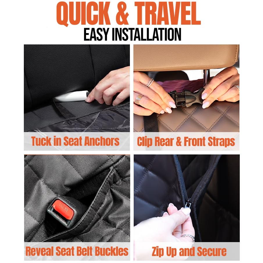 Large Backseat Cover for Dogs. Car Seat Extender with Hard Bottom & Mesh. Heavy Duty Hammock. Full Car/SUV Protection - Back seat Extender for Dogs. Black. Hard Bottom Car Seat Cover for Dogs. Gray