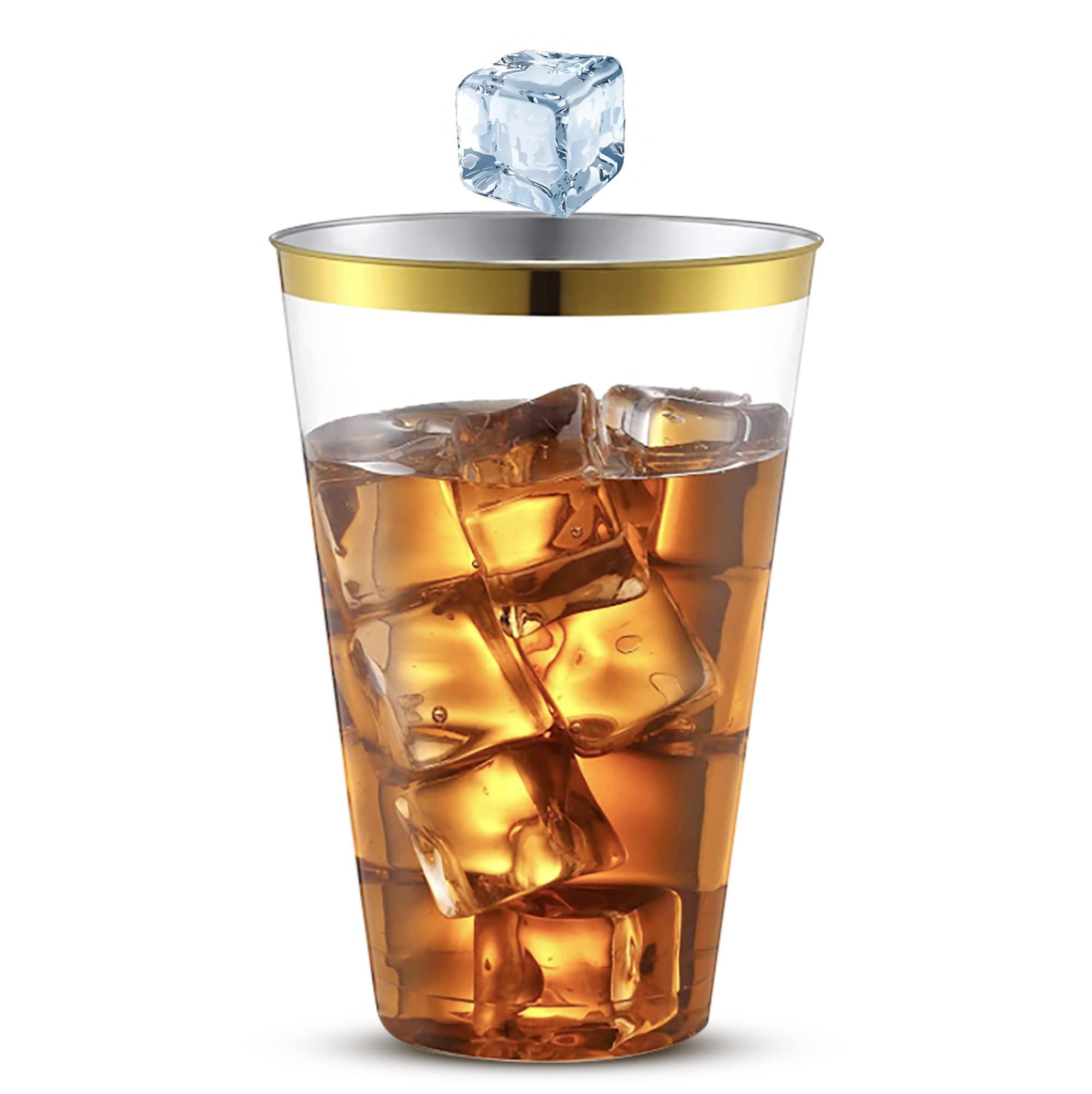 EFTA Production 100 pcs 14 Ounce Gold Rimmed Disposable Cups.
