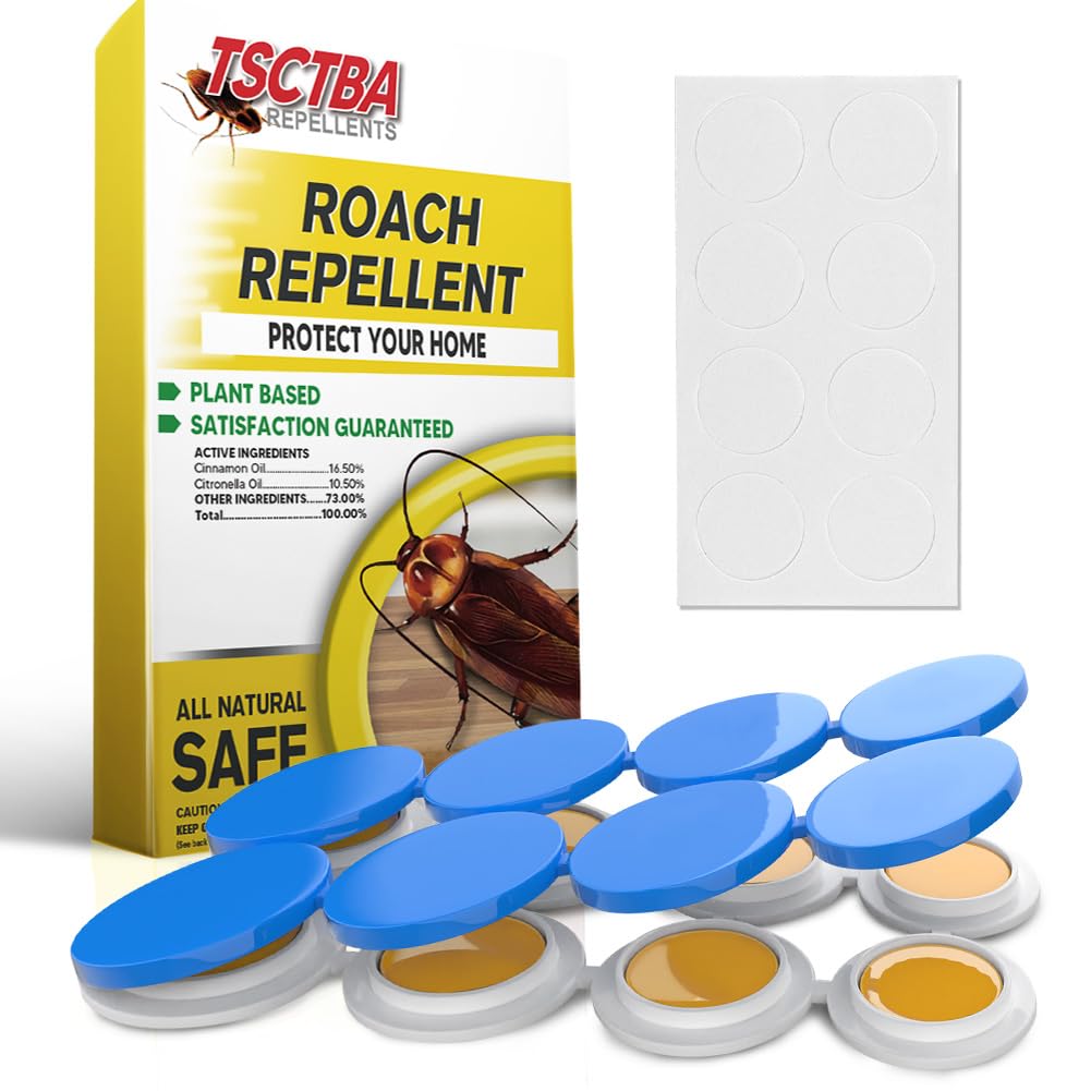 Ksqurelnb Cockroach Repellent,Roach Repellent Indoor,Pet Safe Roach Repellent,Get Rid of Cockroaches,Cockroach Deterrent,Roach Control,Outdoor Cockroach Repellent,Roach Away,Effectively and Safely-8P