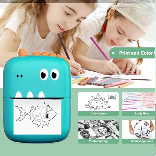 Mini Thermal Printer, 200DPI Bluetooth Receipt Printer, Inkless Pocket Printer with APP, Portable Black White Printer for Pictures Labels Texts, Compatible with iOS Android Phone