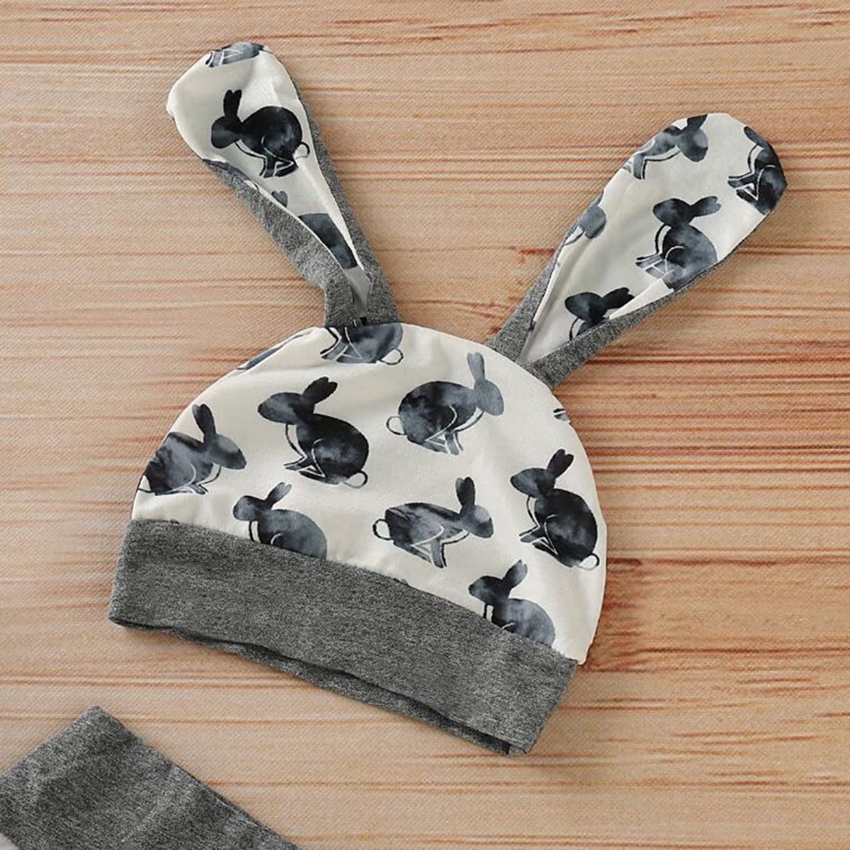 Infant Baby Boys Girls Easter Outfits My 1st Easter Bunny Short Sleeve Romper Rabbit Pants Hat Clothes Set 3-6M