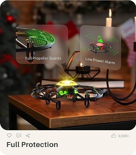 SYMA Drone for Kids with LED, X660 Mini Quadcopter with 3D Flip, Rotary Ascent, Headless Mode, Speed Switch and Full Protection RC Helicopters UFO Toys Gifts for Beginners Adults