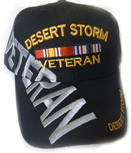 Desert Storm Veteran Baseball Cap Black Military Hat Army Air Force Marine for Vet Men Women