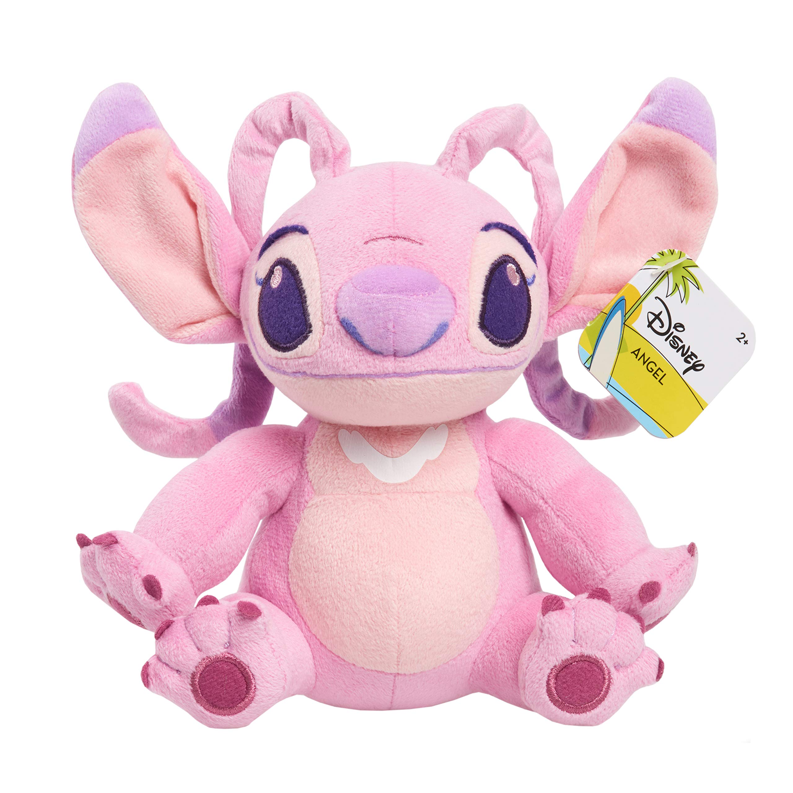 Disney Lilo & Stitch 6-Inch Bean Plushie Angel, Stuffed Animal, Alien, Officially Licensed Kids Toys for Ages 2 Up by Just Play