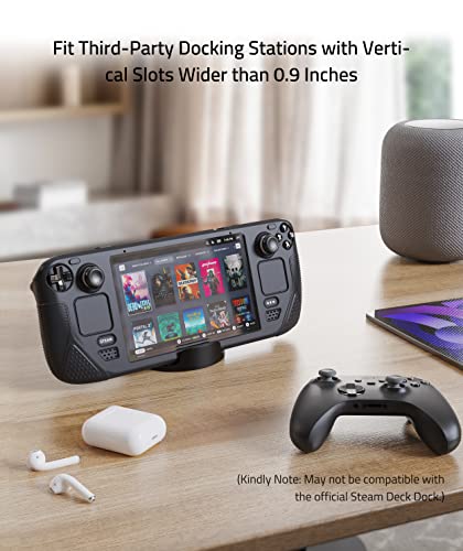 Syntech Protective Case Compatible with Steam Deck Accessories Console, All-Round Protection with Non-Slip Thumb Grips, Anti-Slip & Scratch, Silicone Cover for Enhanced Fit and Alignment-Black