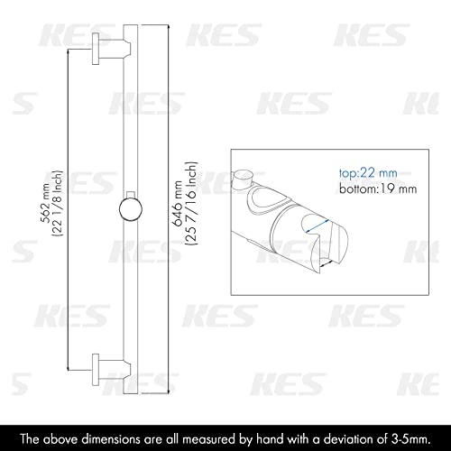 KES Shower Slide Bar for Bathroom with Adjustable Handheld Shower Holder Wall Mount, Brushed SUS 304 Stainless Steel, F204-2