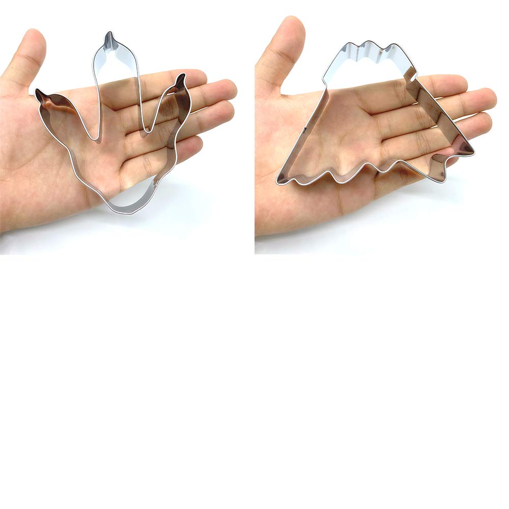 LILIAO Dinosaur Cookie Cutter Set Kids Birthday, 6 Pieces, Stainless Steel