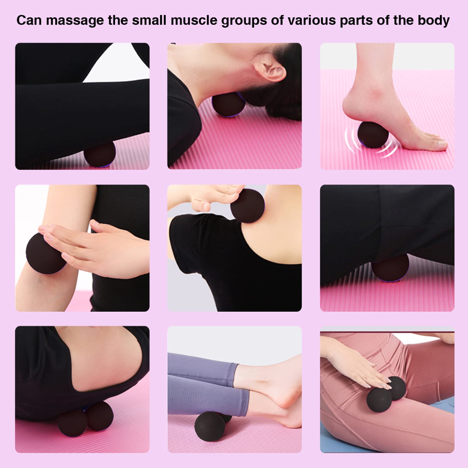 GGSDDUP Exercise Back Roller Foam for Legs and Shoulder Physical Therapy Calf Foam Roller Set for Back Pain Soft Full Body Roller with Peanut Rolling Ball for Muscle Deep Tissue Massage,Pb