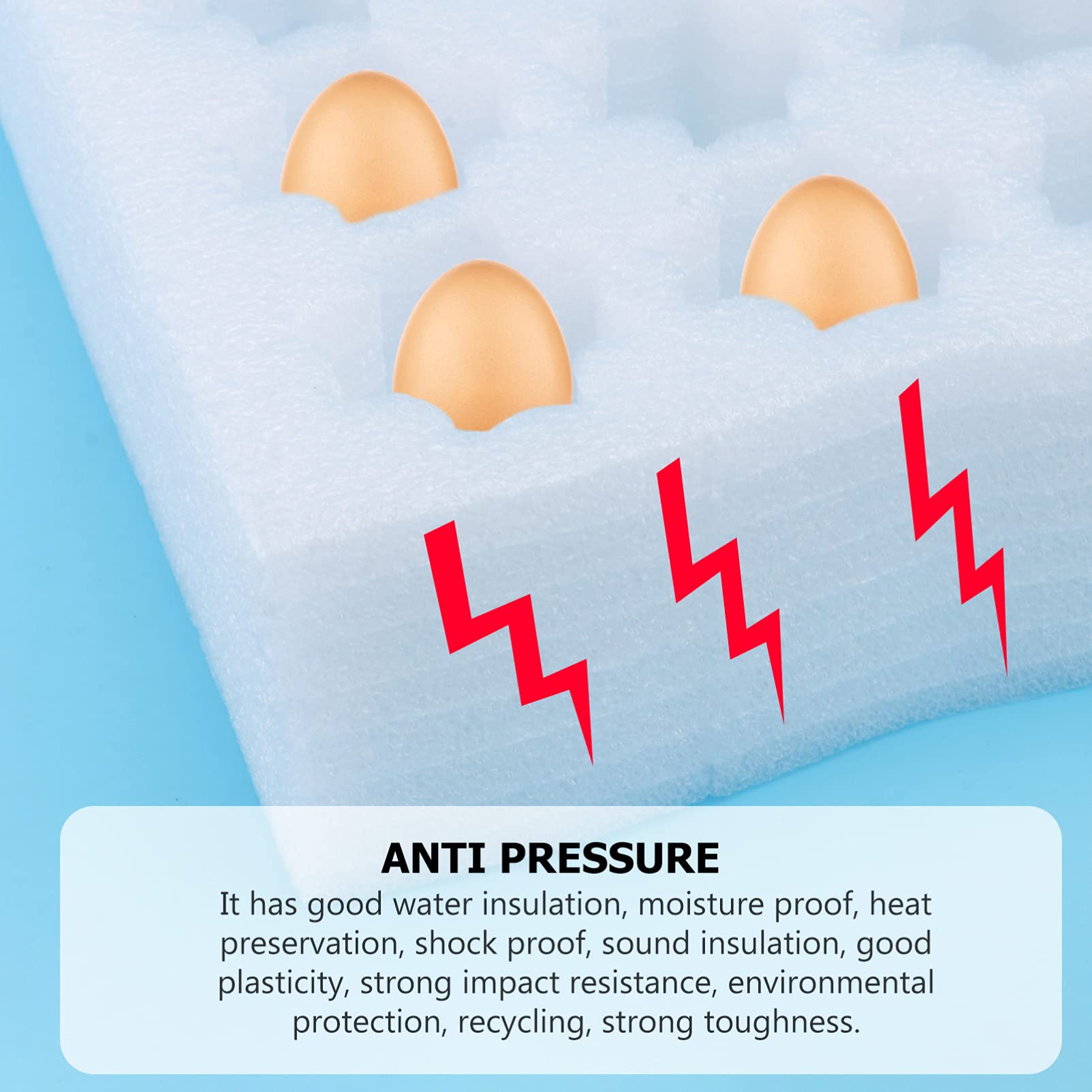 Garneck 2pcs pearl cotton egg tray egg flat cartons foam egg cartons egg protection case refrigerator containers Drop Resistant Egg Holder shockproof epe pearl cotton safety frame white