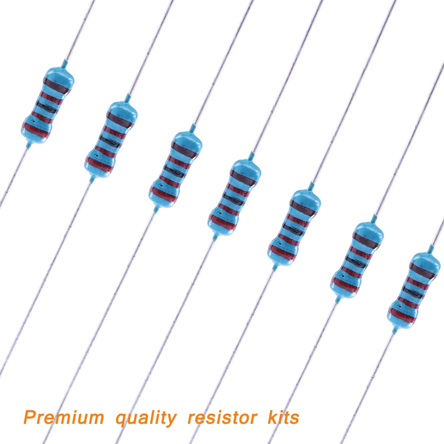 Dicrey Values Resistor Kit, 1400 Pcs 1 Ohm Resistor 1/4W Metal Film Resistors Assortment with Storage Box for DIY Projects