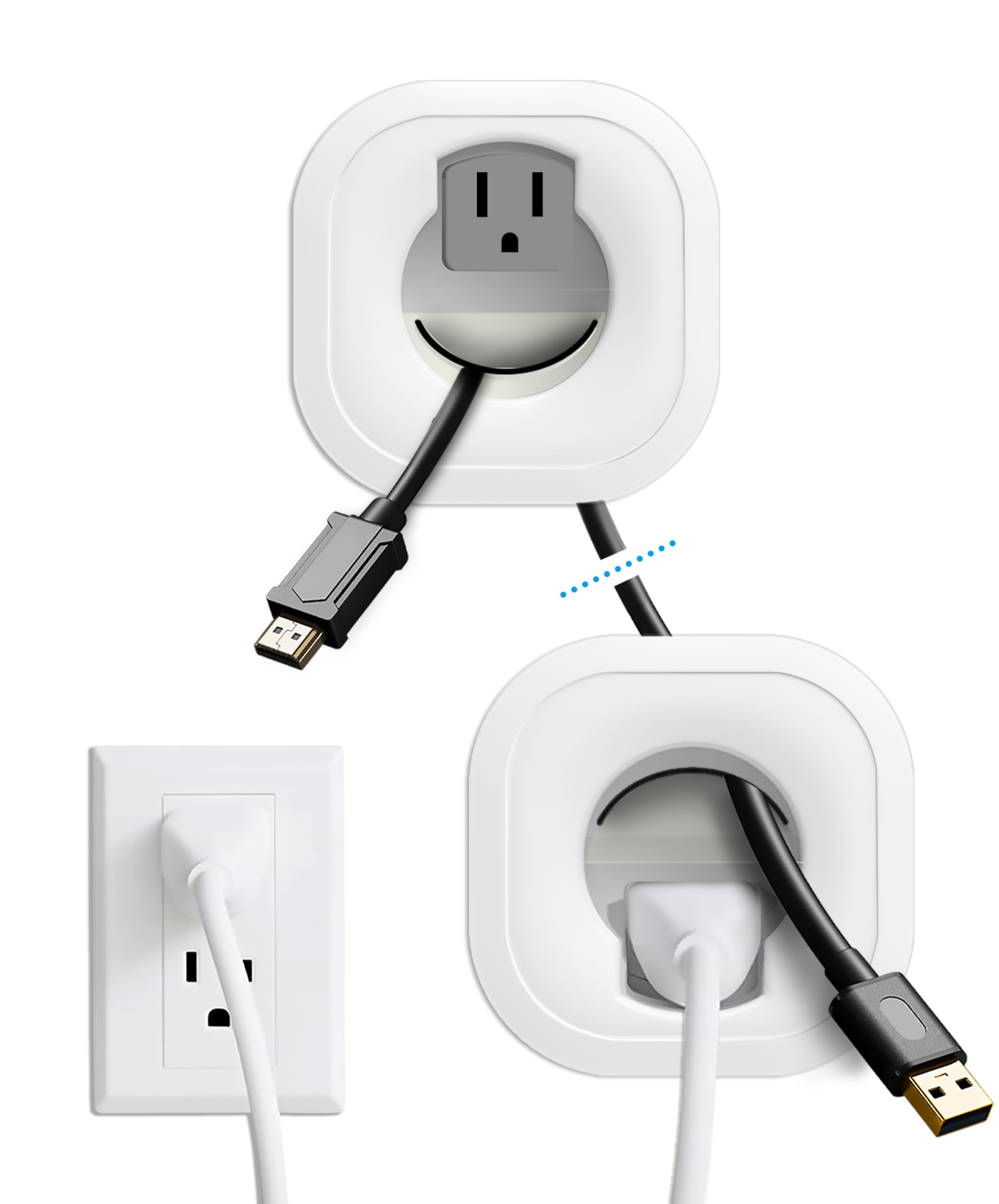 in Wall Cable Management Kit with Hole Saw Drill Attachment - Includes Power & Low Voltage Cord Management - Hide TV Wires for Wall-Mounted TVs