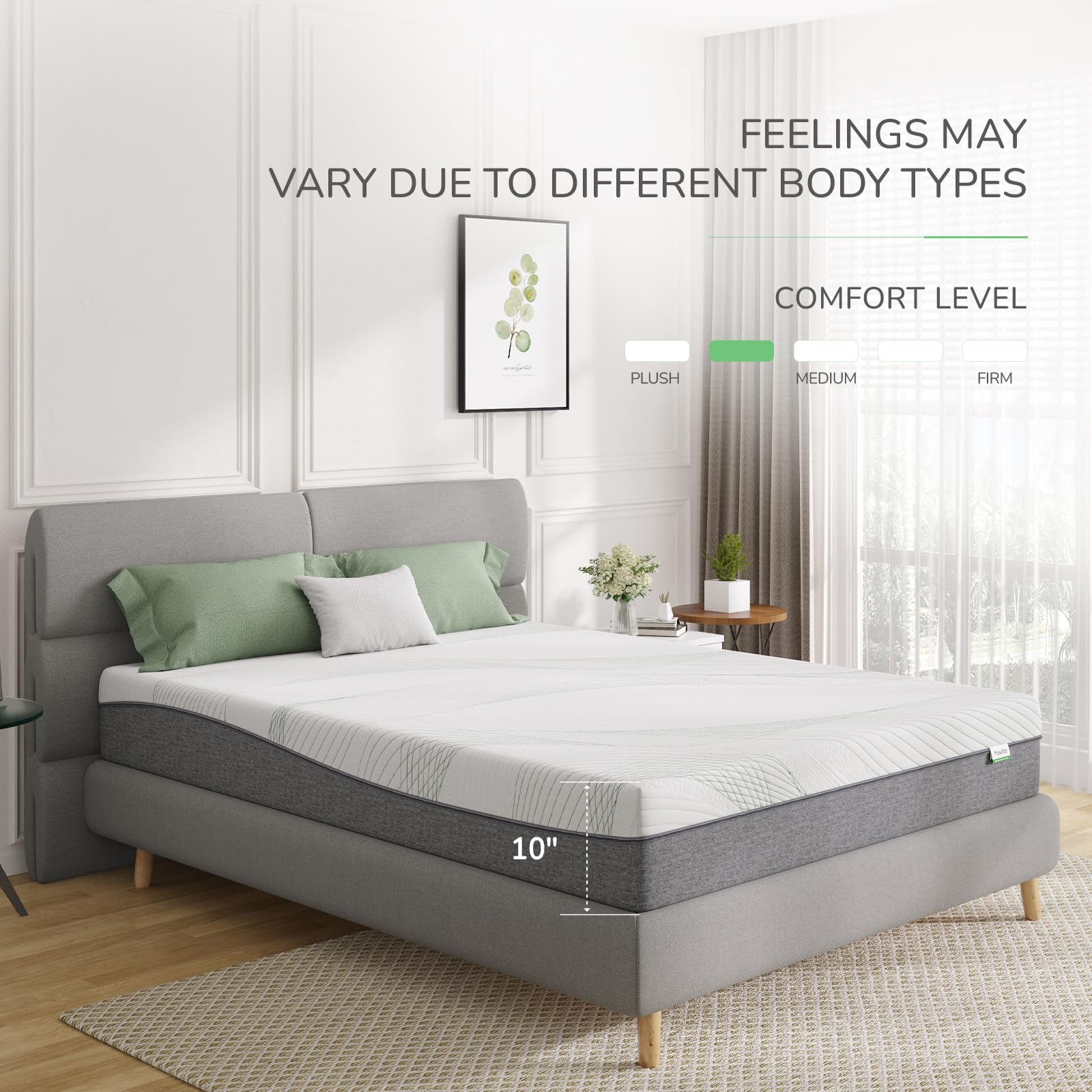 Novilla King Size Mattress in a Box, 10 Inch Gel Memory Foam Mattress, Plush Mattress King Size for Pressure Relief & Relaxing Sleep, CertiPUR-US Certified, Bed in a Box, Soft and Supportive