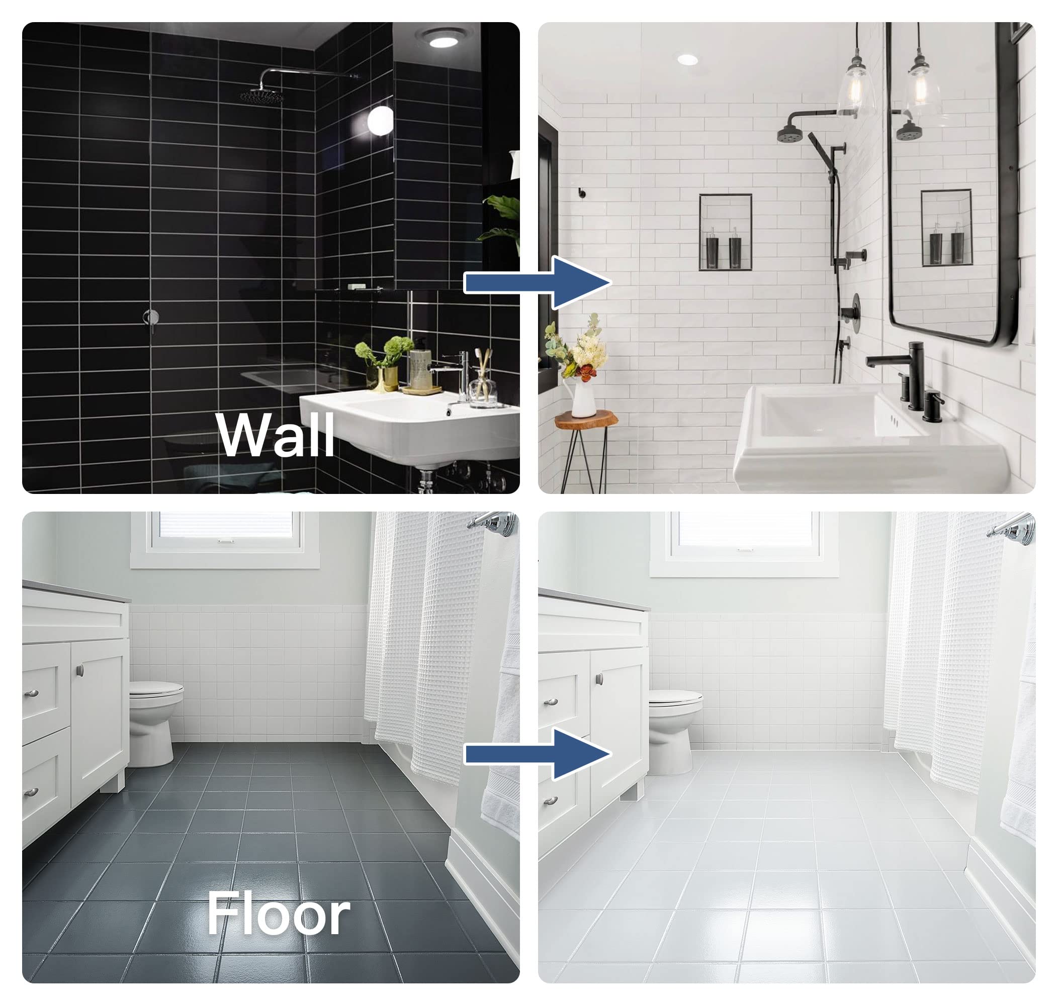 DWIL Tub Paint, Tub and Tile Refinishing Kit with Tools, Tub Refinishing Kit Sink Paint Water Based &Low Odor, Easy to Use Bathtub Paint for Bathroom Kitchen, Semi-Gloss Dark Grey, 25-30sq.ft