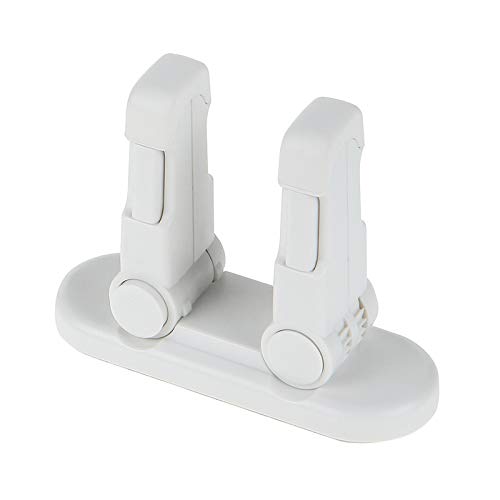 Door Lever Lock for Child Safety, Upgraded Baby Proof Door Handle Locks Double Locks Design Adhesive Handle Locks for Bathroom/Toilet/Bedroom/Kitchen/Closet 2 Pack White