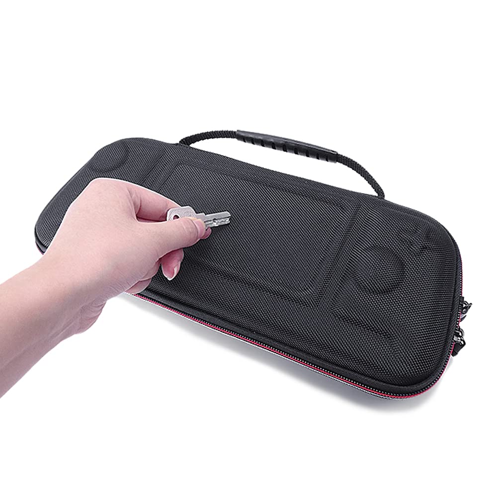 GHKJOK Carry Case for Hori Switch Split Pad Pro Controller, Hard Shell Protective Travel Carrying Bag with Adjustable Phone Tablet Stand Holder, Playstand for Switch & 20 Game Card Slots, Black