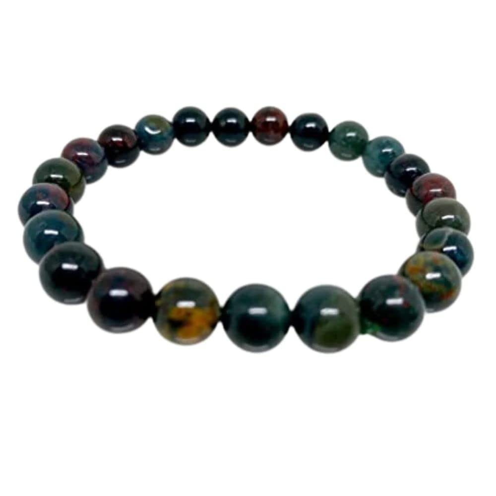 Generic Soothing Crystals Bloodstone Beaded Bracelet 8Mm A Grade 7.5 Inch (Bloodstone)