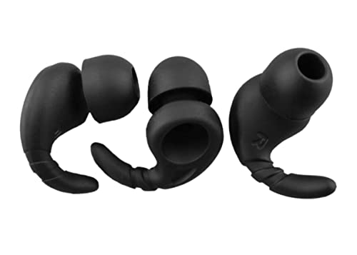 JNSA Replacement Anti Slip Ear Tip Sports Earbud Stabilizers Ear Hooks Fins Wing Noise Isolation Ear Tips Compatible with 3.8mm - 6mm Earbuds Nozzle Diameter in-Ear Earphones ,4 Pairs Set Black
