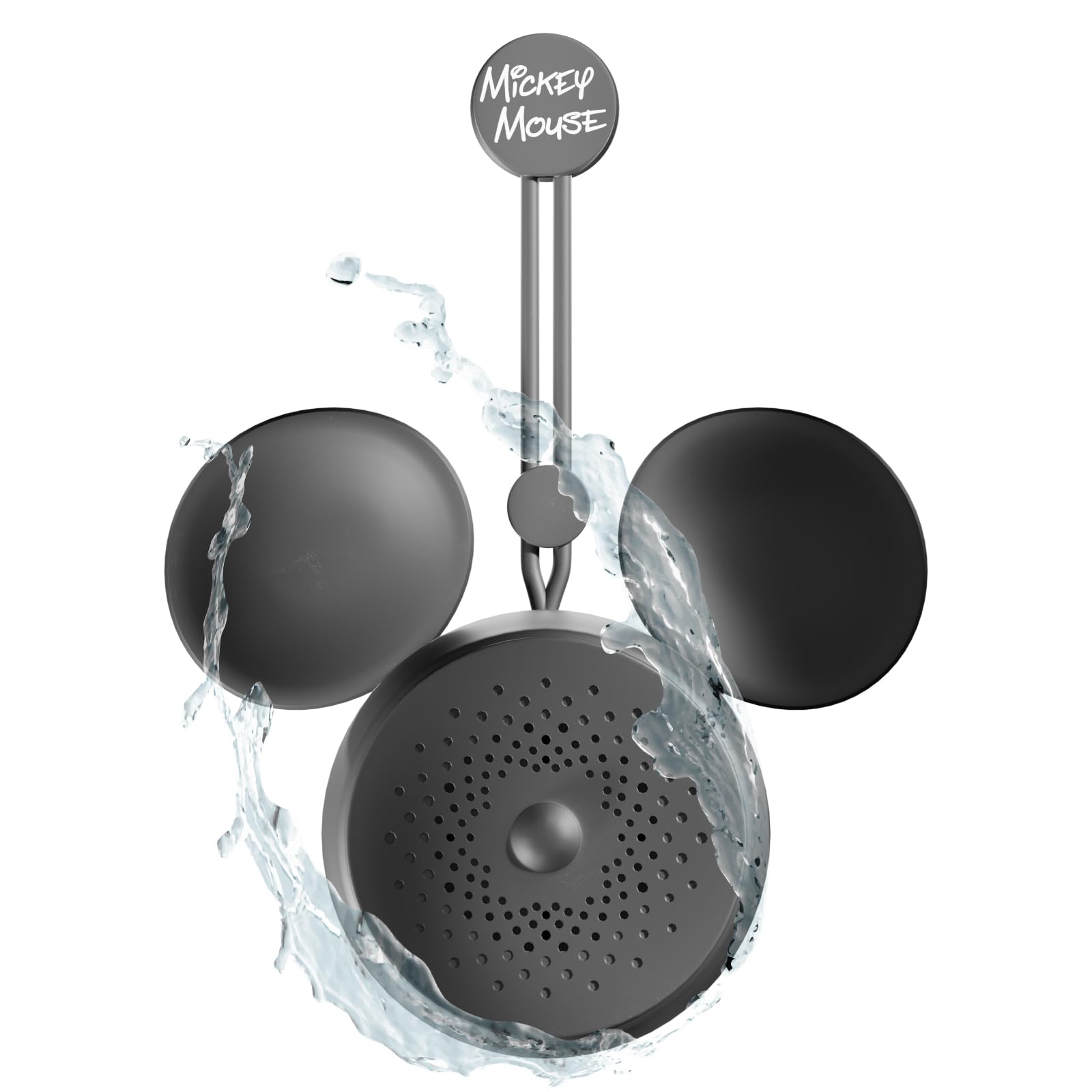 Disney Mickey Mouse Ears Bluetooth Shower Speaker with Suction Cup – Disney IPX4 Rated Water Resistant Speaker for Shower, Baths| Up to 5 HRs Playtime, Built in Button Controls and Mic for Phone Calls