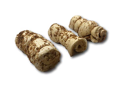 Top Dog Chews – 6” Buffalo Beef Cheek Rolls with Bully Dust Sprinkles, 5 Pack, Long Lasting Dog Bones for Aggressive Chewers, Rawhide Free Dog Treats