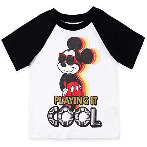 Disney Mickey Mouse Infant Baby Boys Graphic T-Shirt & French Terry Shorts White/Grey 18 Months