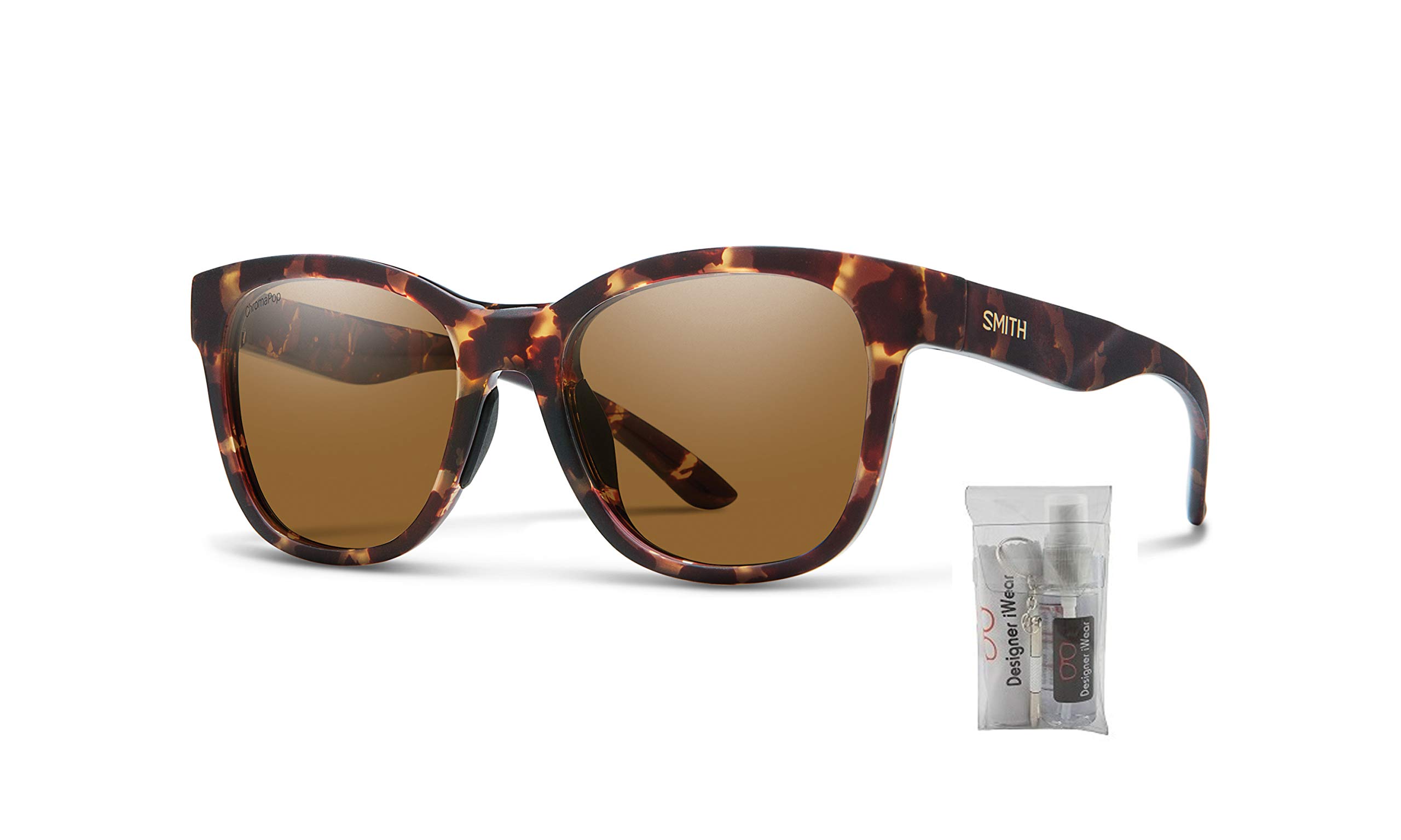 Designer iWear,CaperS 0RZUL5 53MM Dark Havana Brown Chromapop Polarized Brown Rectangle Sunglasses for Women + FREE Complimentary Eyewear Kit