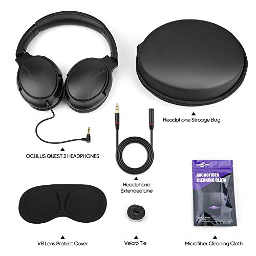 SARLAR VR Gaming Headphones for Oculus Quest 2 Headset Increase VR Immersion, Custom Length Cable, Optimized Gaming Audio Driver, Memory Protein Ear Pads Noise Isolating and Other Accessories
