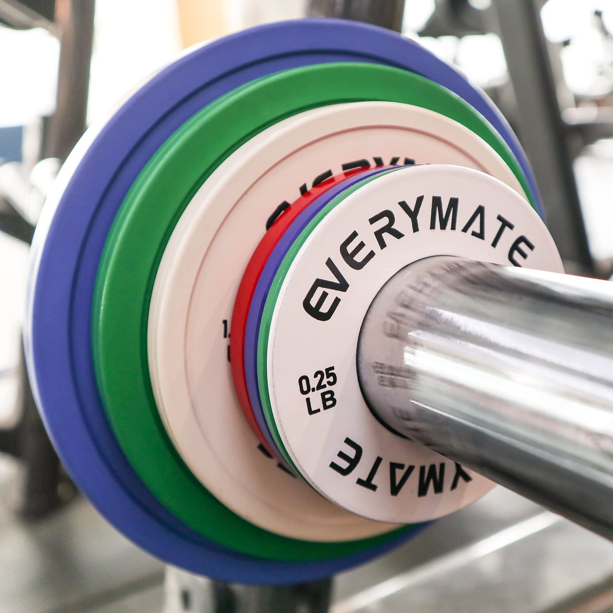 EVERYMATE Fractional Weight Plates Set of 8 Micro Plate Pair 0.25LB 0.5LB 0.75LB 1 LB for Olympic Barbells Strength Training